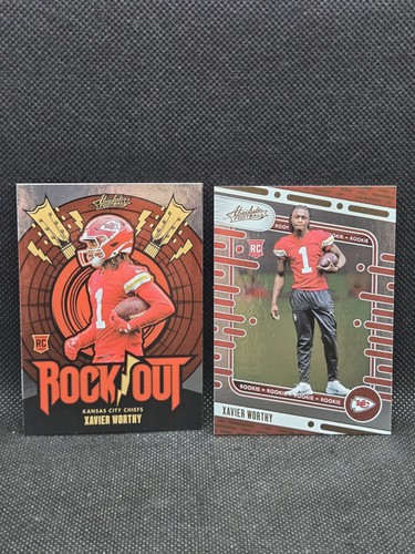 2024 Panini Absolute Xavier Worthy #128 Rookie Base & Rock Out Insert ...