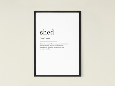 Shed Definition Print, Wall Art Prints, Funny dad Gifts, Birthday Gift ...