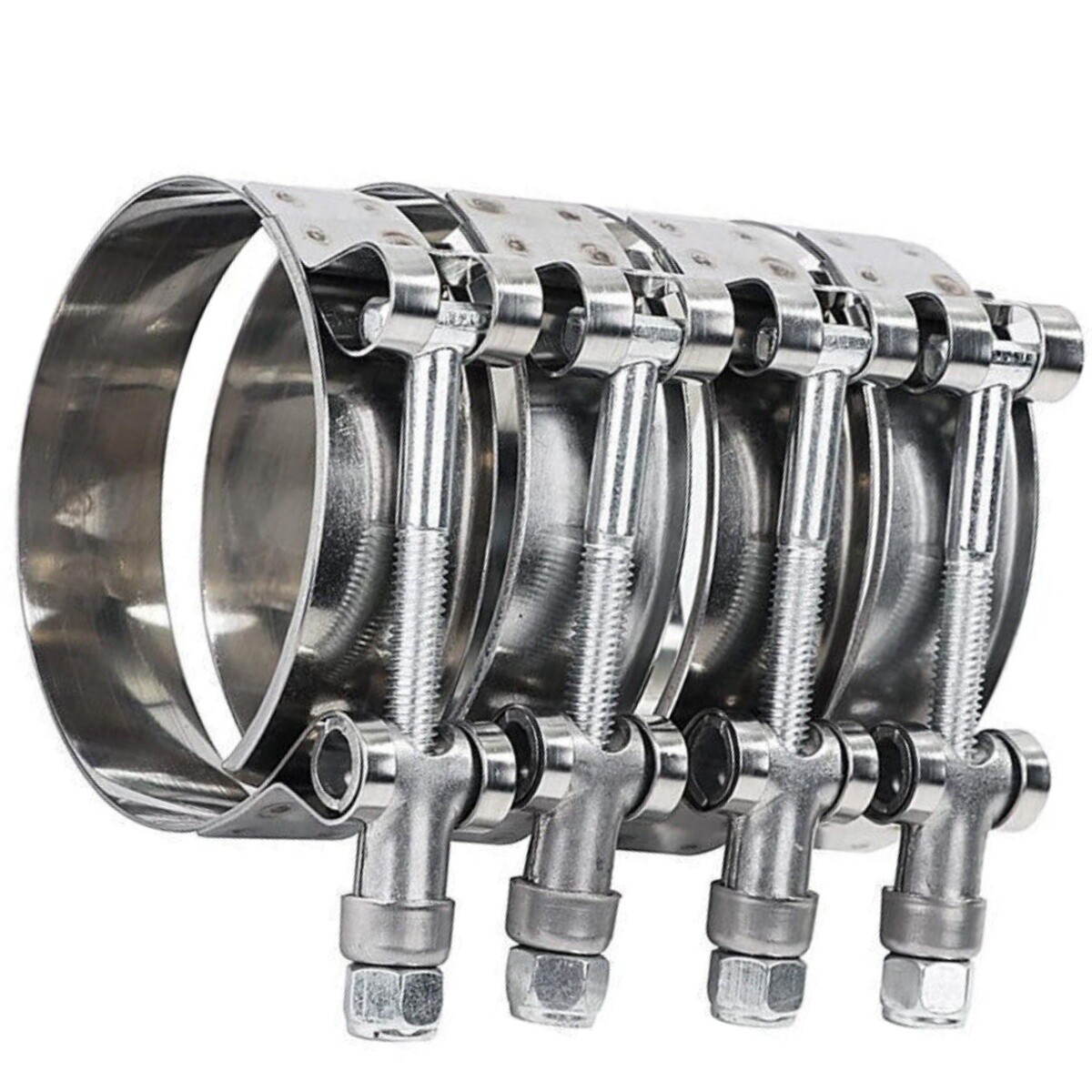 4PCS Stainless Steel T Bolt Clamps ID 3" inch Clamp 79-87mm Silicone ...