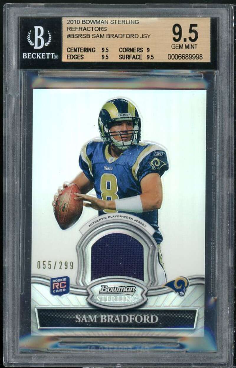 Sam Bradford Rookie Card 2011 Bowman Sterling Relic Refractors #BSR-SB ...