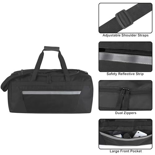 40 Liter, 22 Inch Reflective Duffle Bag with Shoulder Strap for Men ...