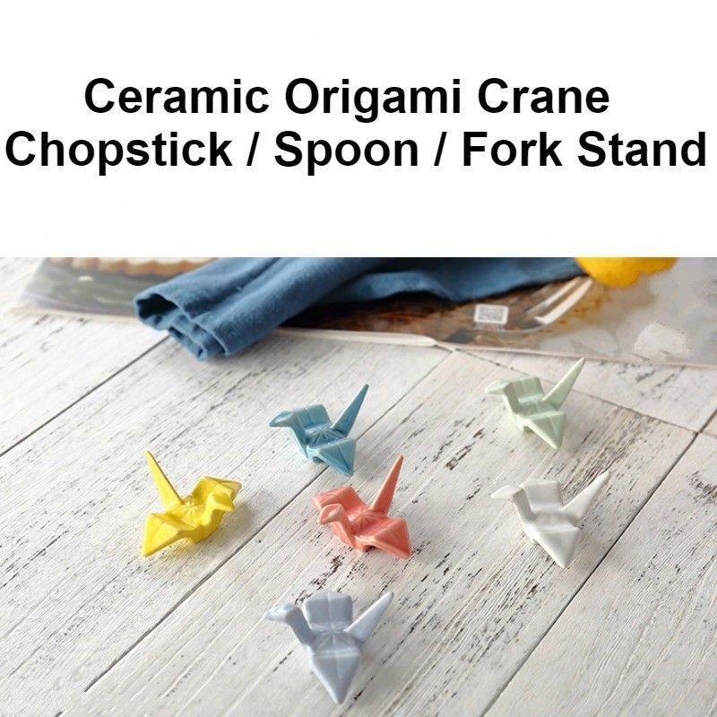 2Pcs Origami Ceramic Chopsticks Holder Chopsticks Stand Rack Spoon Fork ...