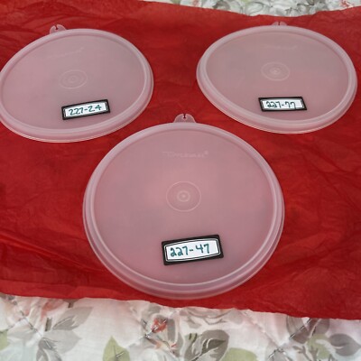 NEW TUPPERWARE 227 Round New Old Stock Replacement Lids Set Of 3 FREE ...