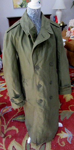 US Army Overcoat OG 107 Trench Coat Parka Korean War Small Regular L9 ...