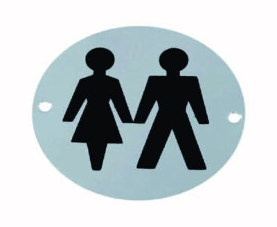 Round Metal Toilet Door Signs Unisex Restroom Signage 76mm Polis ...