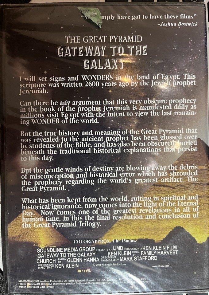 Obscure ! Rare ! The Great Pyramid Gateway To The Galaxy DVD by Ken ...
