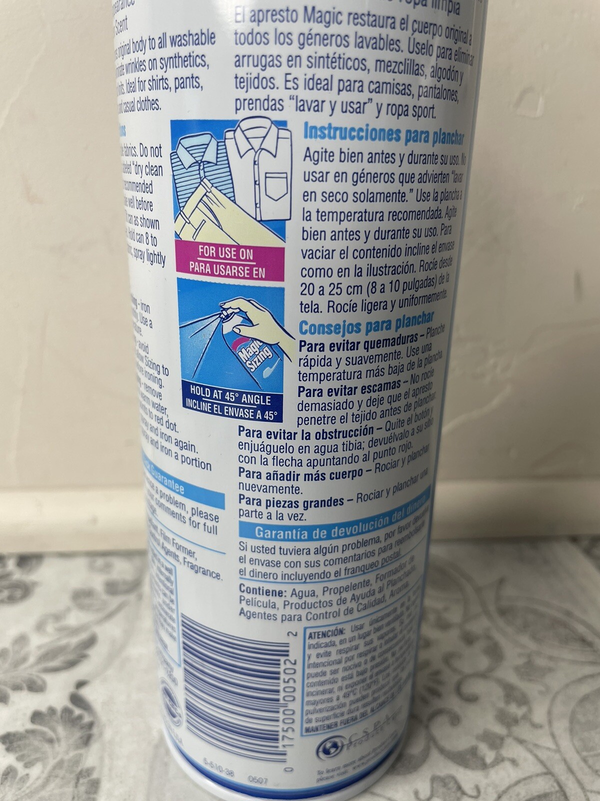 Magic Sizing Fabric Finish Light Body Ironing Spray Fresh Clean Scent ...