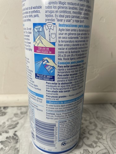 Magic Sizing Fabric Finish Light Body Ironing Spray Fresh Clean Scent ...