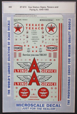 Microscale HO Scale Gas Station Signs Decal Sheet No. 87874 | eBay