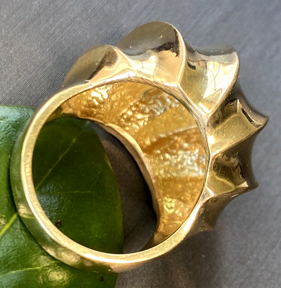 Vintage Cocktail Ring Estate Fine Jewelry Pre-Owned Unusual 18K Yellow ...