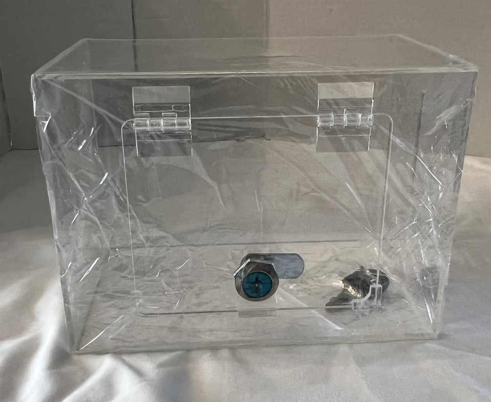 Acrylic Deposit Box, Storage Square Clear Lockable Box | eBay