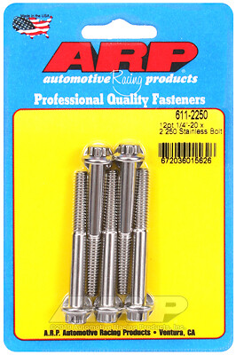 ARP 5-Pack Bolt Kit 12-Point Head S/S 1/4" UNC x 2.250" UHL 5/16 ...