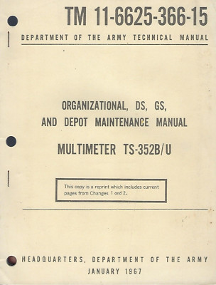 Historical book for Multimeter TS-352B/U, Operator & Maintenance | eBay