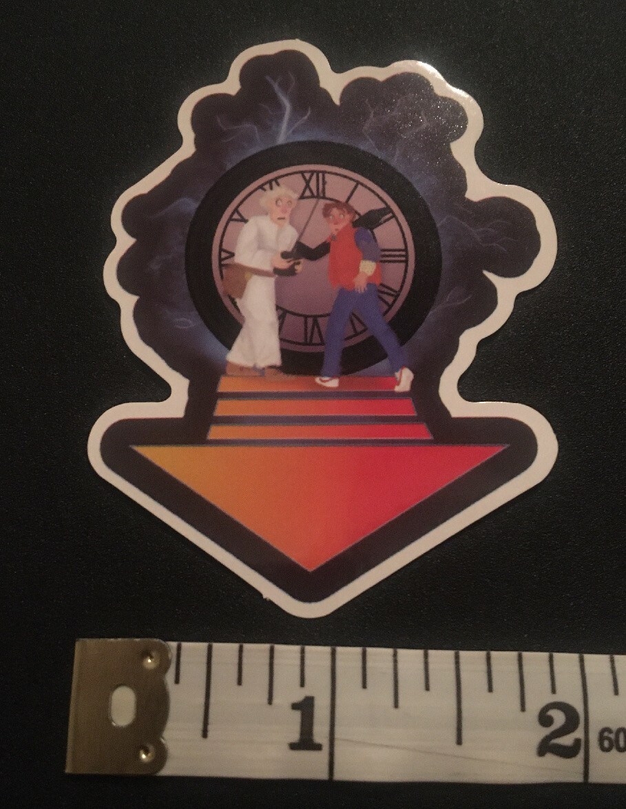 Back To The Future Marty McFly Doc Emmett Brown Clocktower Sticker BTTF ...
