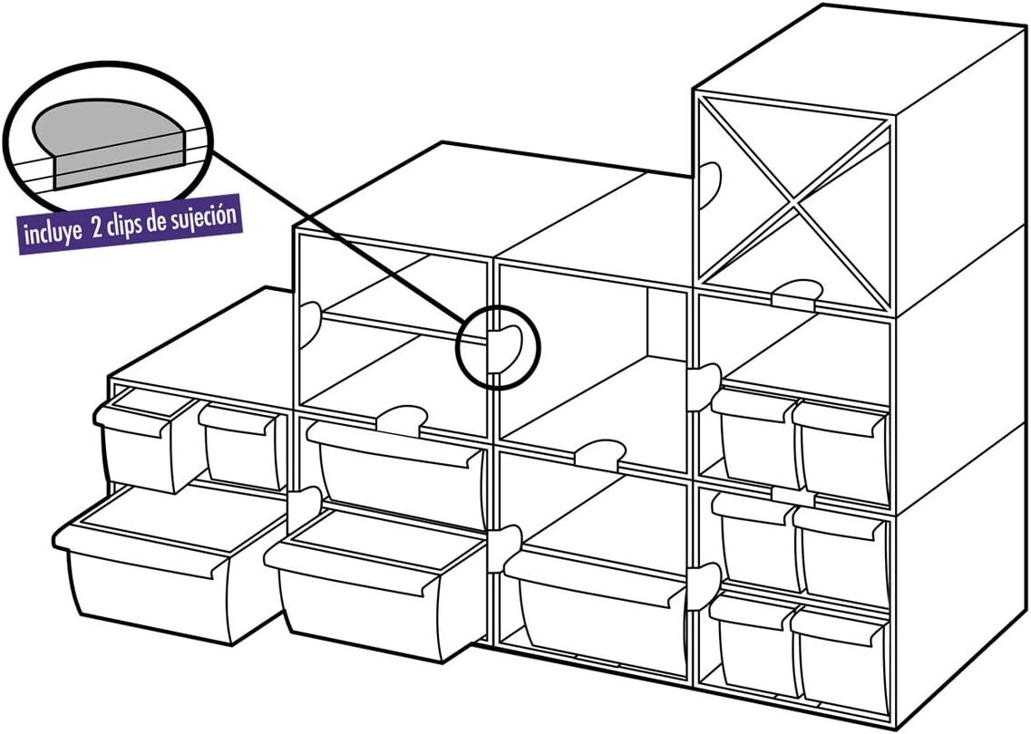 File 2000 6702 CSTP – Large 2 Drawer Cube Organizer in Plastic | eBay