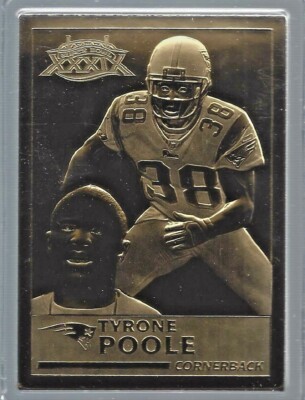 Tyrone Poole 2005 Danbury Mint Encased 22kt Gold Football Card N.E ...