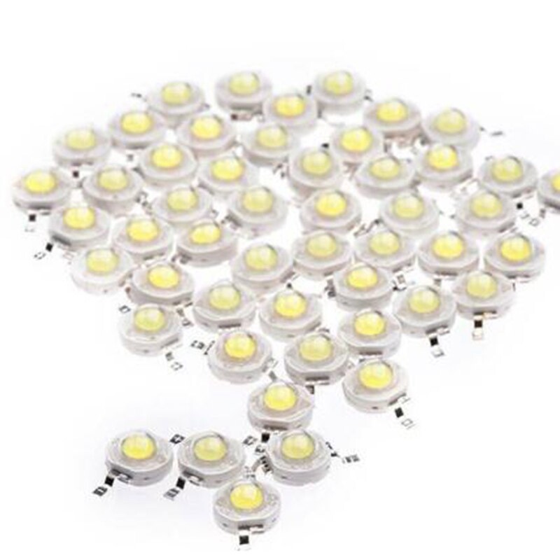 LED Light High 120Pcs 1 W LED White Lamp Beads 6000K Light Emitter Co ...