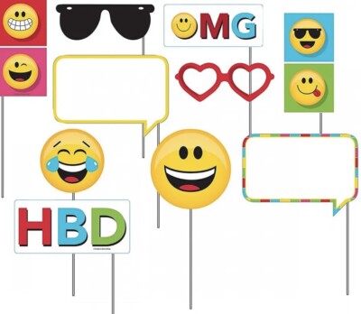 Emojions Photo Booth Props Assorted Sizes 10ct | eBay