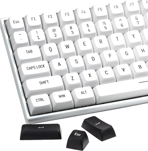 White Keycaps,Double Shot PBT Keyboard Key caps 137Keys MDA Profile ...