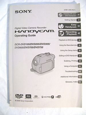Genuine Sony Camcorder Video Camera User Manual | eBay