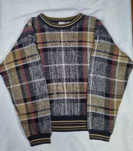 Vtg 90 Cosby Fresh Prince Sweater Mens L Colorful Plaid Pullover ...
