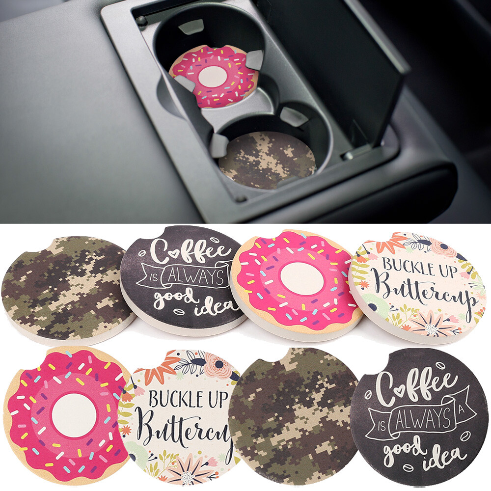 8-Pack Car Coasters Auto Cup Holder Pad Mat Anti-Slip Insert Drinks ...