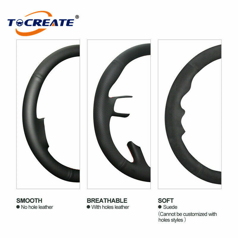 Black Suede Steering Wheel Cover for VW Golf R GTI Jetta (GLI) Tiguan # ...