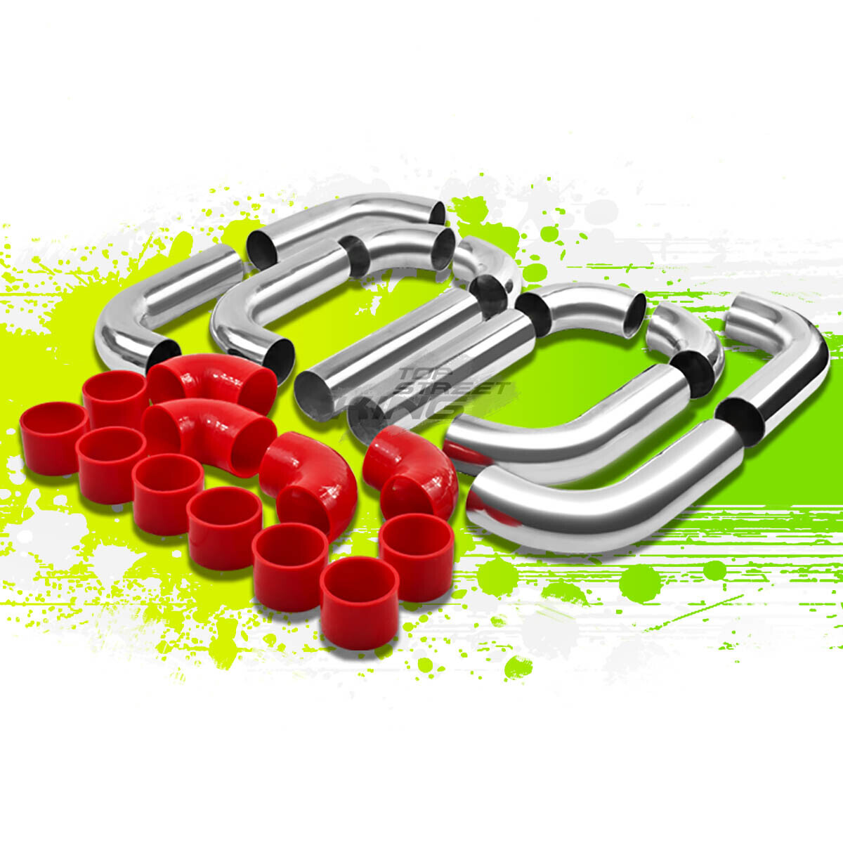 3" FMIC Aluminum 12pc Front Mount Turbo Intercooler Universal Piping ...