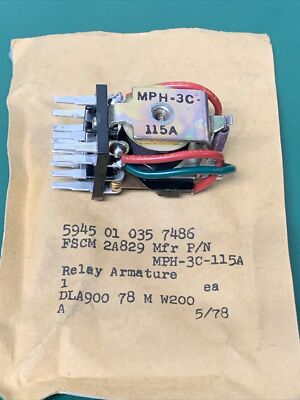VANGUARD MPH-3C-115A RELAY ARMATURE ELECTROMAGNETIC | eBay
