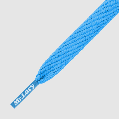 Shoelaces Flat Cyan Mr Lacy Flatties, High quality laces 130 cm,10 mm ...