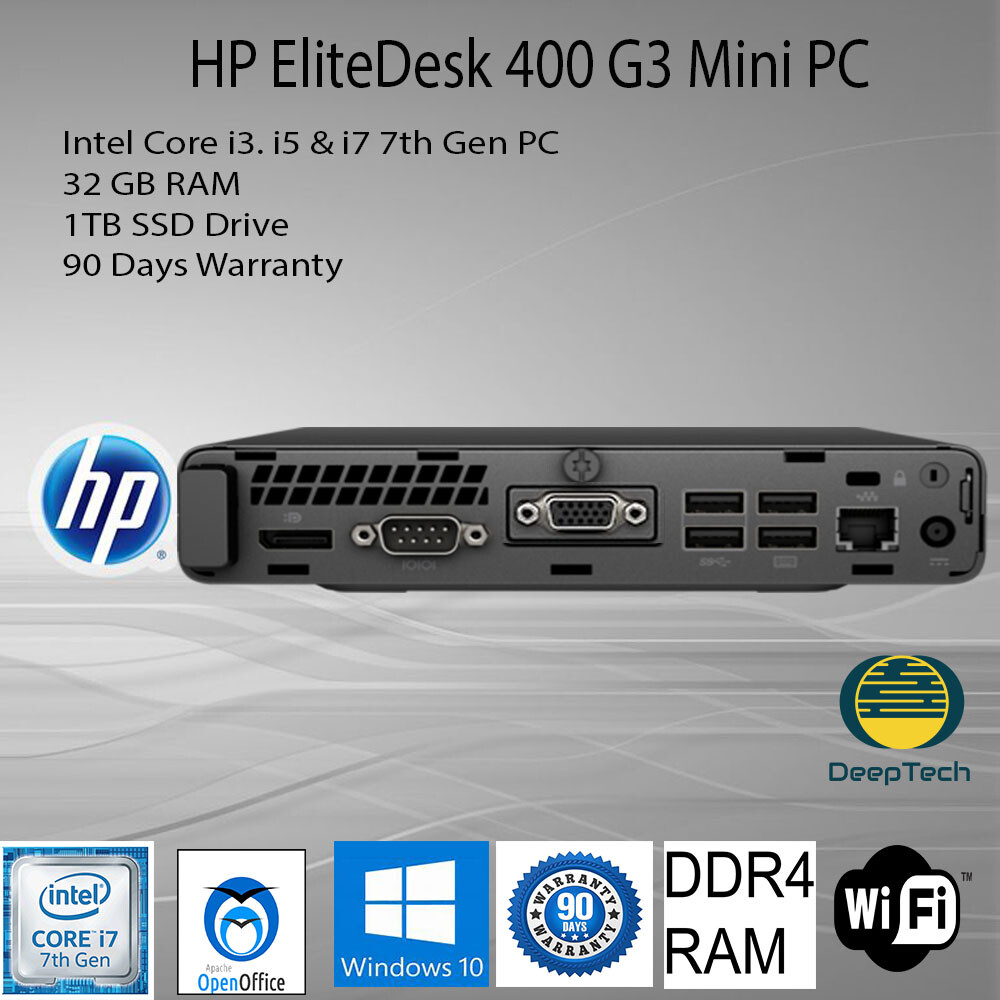HP EliteDesk 400 G3 Mini Core i5 i7 7th Gen 32GB RAM SSD Win 10 11 Pro ...
