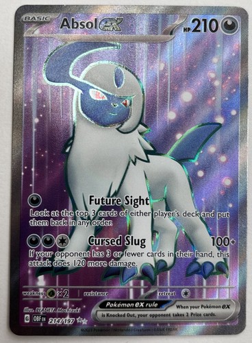 Absol EX 214/197 Obsidian Flames Full Art Mint/Near Mint Pokemon TCG ...