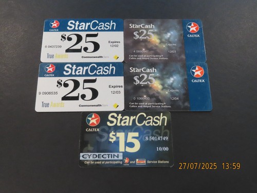 Caltex Star Cash Cards - $15 - $25 - Expired for Collection only | eBay ...