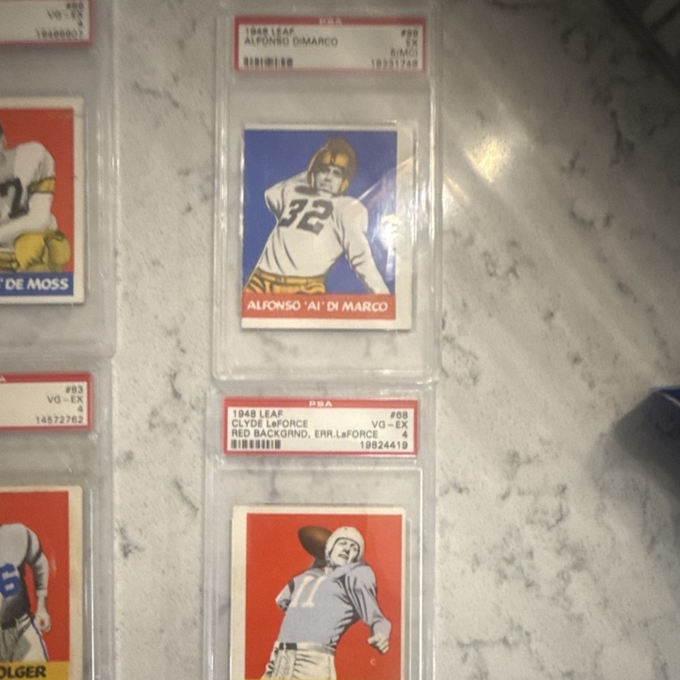 Leaf 1948 Football NFL PSA Graded Cards Lot 10 Rip Collins Seno Minisi ...