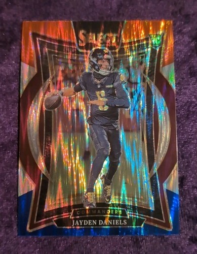 2024 Panini Select Jayden Daniels (RC) RED BLUE SHOCK PRIZM #26 ...