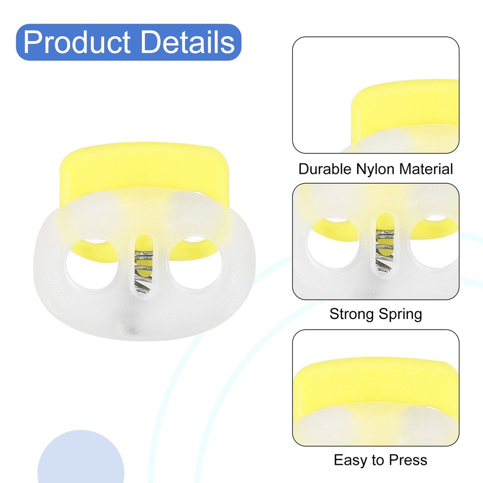 25 Pcs Plastic Spring Cord Lock, Double Hole Stopper, Transparent ...