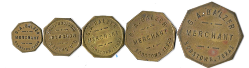 Set of 5 ROBSTOWN, TEXAS Trade Tokens G.A. BALZER | eBay