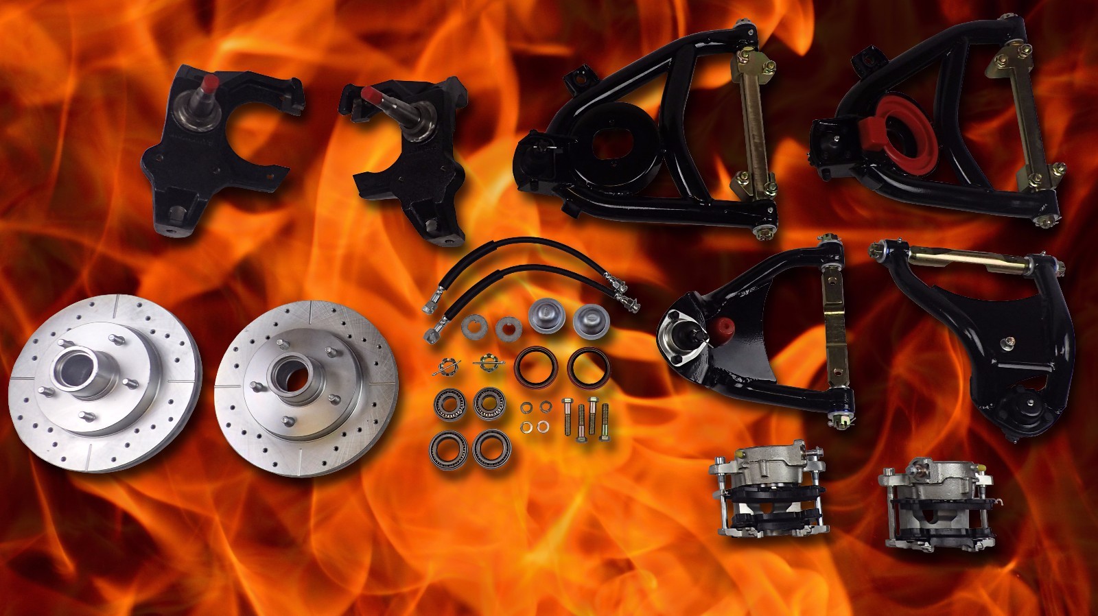 1955-1957 Chevy front suspension drop spindles tubular control arms ...