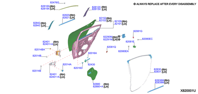 Genuine Nissan Molding-rear Door Outside Right-hand 82820-6la5a for ...