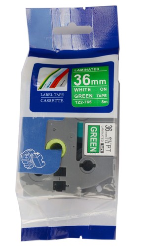 White on Green Label Tape TZ 765 TZe 765 Compatible for Brother P-Touch ...