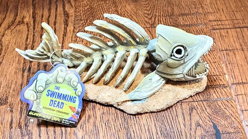 Swimming Dead Zombie Skeleton Glow Dark Fish Tank Aquarium Decoration ...