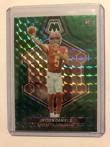 JAYDEN DANIELS 2024 Panini Mosaic GREEN PRIZM Rookie Card Commanders | eBay