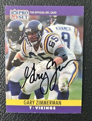 Gary Zimmerman signed Autographed 1990 Pro Set card # 199 Minnesota ...