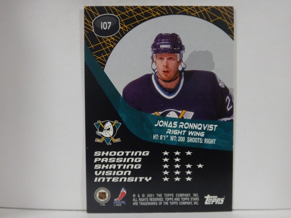 2000-01 Topps Stars Jonas Ronnqvist #107 Rookie RC | eBay