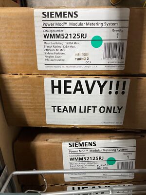 Siemens WMM52125RJ 1200/125A Meter Stack 5-Gang Ringless 3ph/1ph 5-Jaw ...