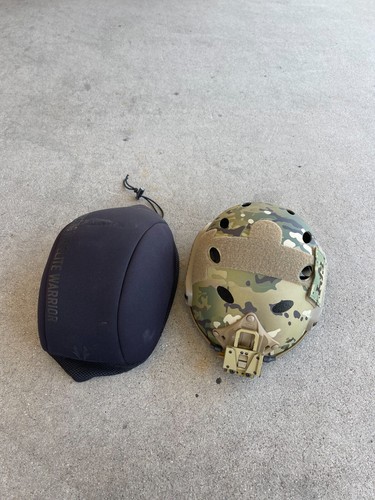 Ops Core Carbon Multicam Bump Helmet w/ Tan Wilcox G19, IR Patch, and ...