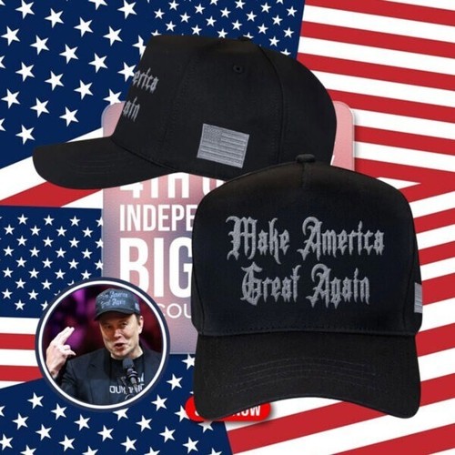 Elon Musk Black Gothic MAGA Edition Make America Great Again Hat Donald ...