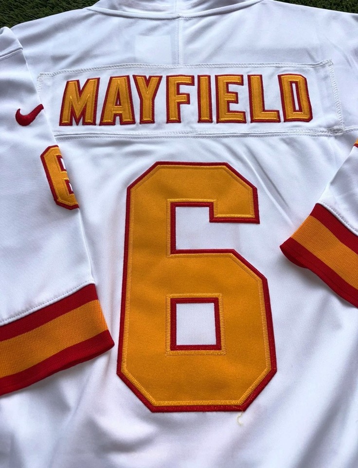 Baker Mayfield #6 Buccaneers White Throwback Size XL Jersey | eBay