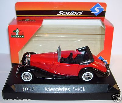 SOLIDO MERCEDES 540 K ROUGE 1939 CABRIOLET OUVERT REF 4086 1/43 IN BOX ...