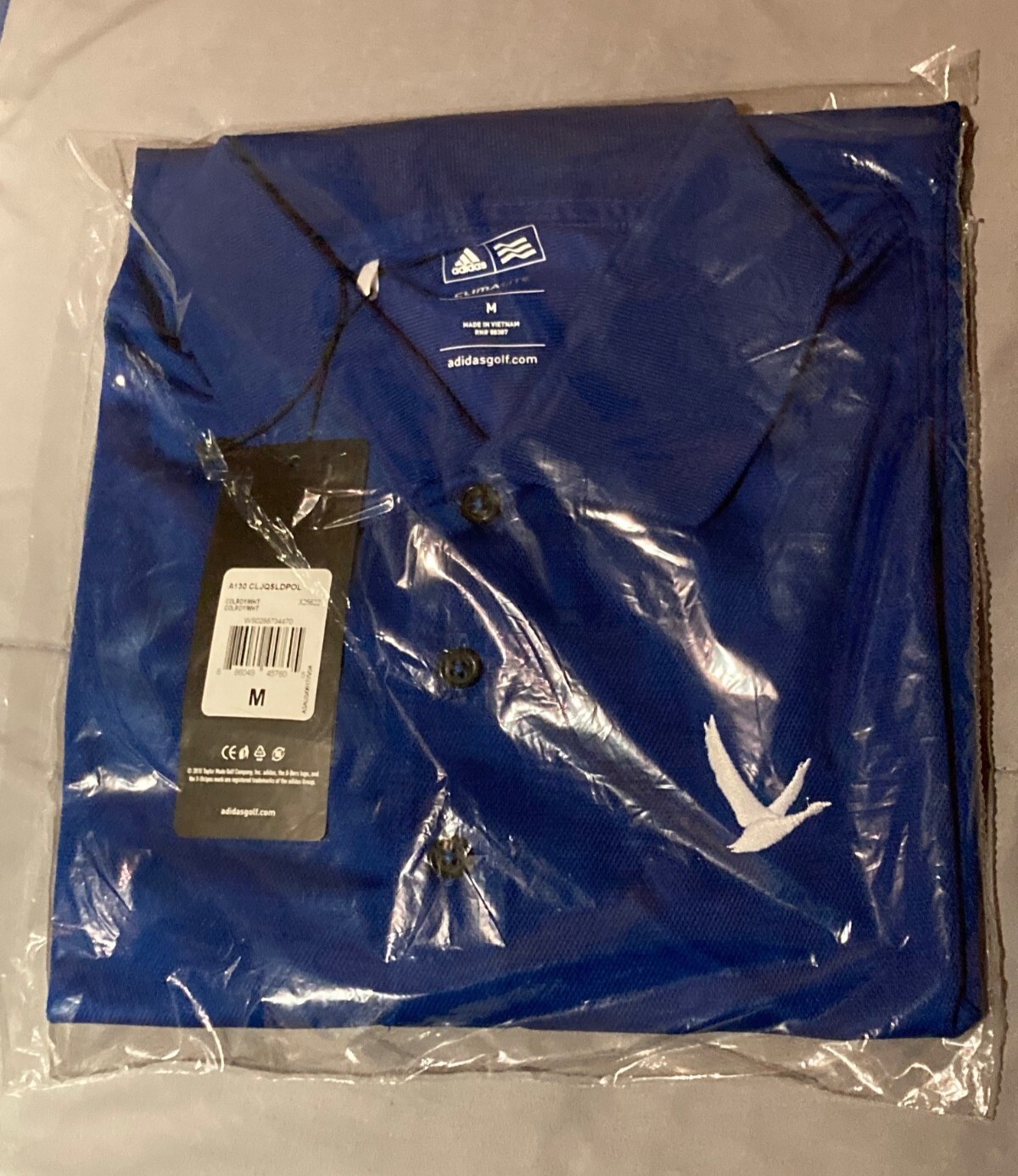 NEW M Men's Adidas Golf Grey Goose Royal Blue Polo Shirt w/ Goose Logo ...